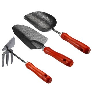 1Set Manganese Steel Garden Tool Set, Garden Shovels 3 Prongs Hoe Rake ...