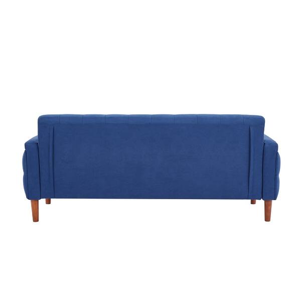 78" Linen Sofa, Deep Cushions Sofa, Sloped Arm Sofa with Pillow Back ...
