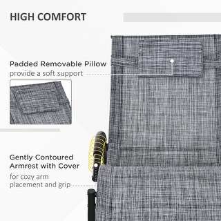 Outsunny Outdoor Rocking Chair, Chaise Lounge Pool Chair for Sun ...