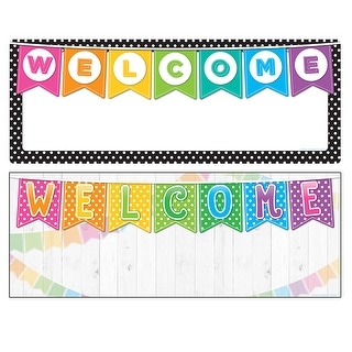 Welcome Banner Black White Polka Dots Dry-Erase Surface - Bed Bath ...