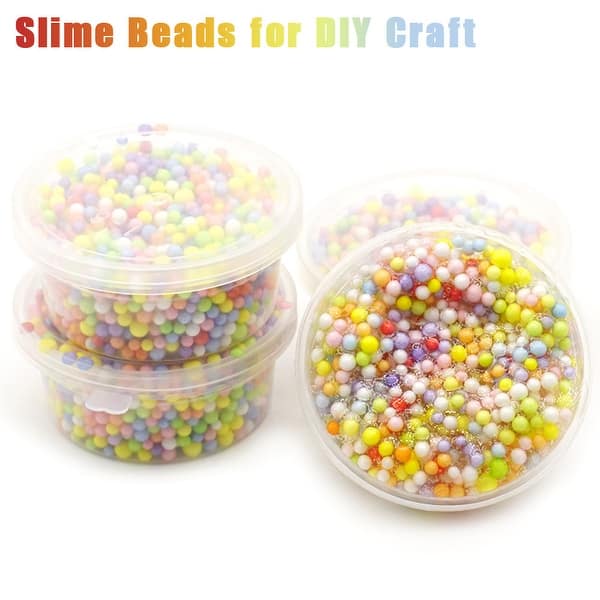 Rainbow Colorful Styrofoam Decorative Slime Beads DIY Craft For Crunchy ...