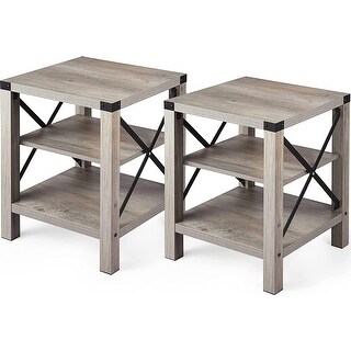 Side Table Set of 2 with Iron, Particle Board - Bed Bath & Beyond ...