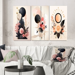Designart "Vintage Boho Flower Collage In Faded Colors III" Other ...