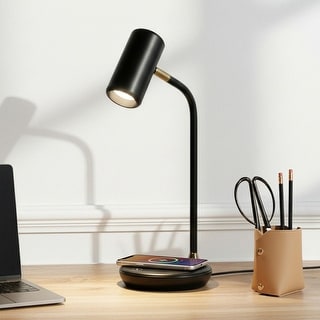 Brightech Ezra 16.5 in. Classic Black Dimmable LED Industrial Desk Lamp ...