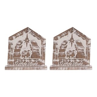 White Washed Nativity Sign (Set of 2) - 9'L x 2"W x 9.25"H - Bed Bath ...