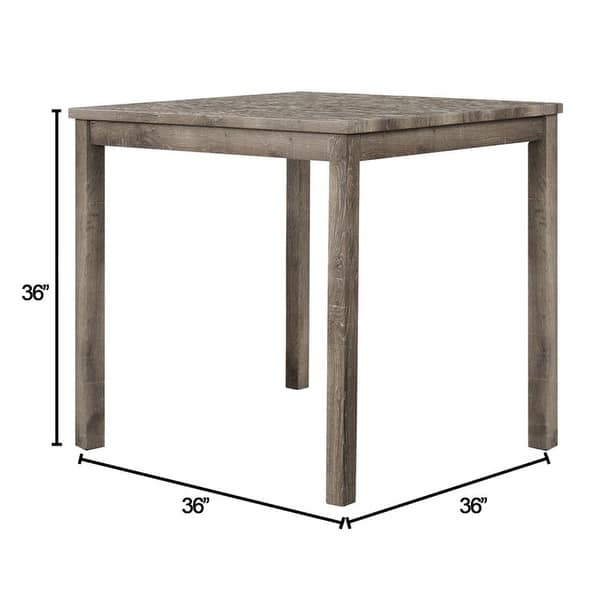 Best Master Furniture Wood Square 36 x 36 Counter Height Rustic Table with Natural Finish - Bed ...