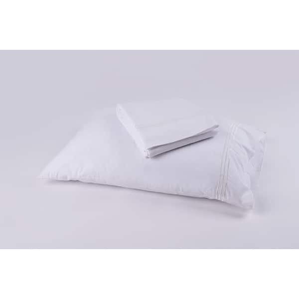 Cottage Home White Cotton Gold Embroidered Cuff Queen Sheet Set - Bed ...