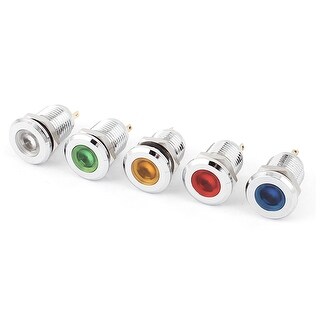 5x 12mm Mounted Thread Red Green Yellow Blue White LED Indicator Light ...