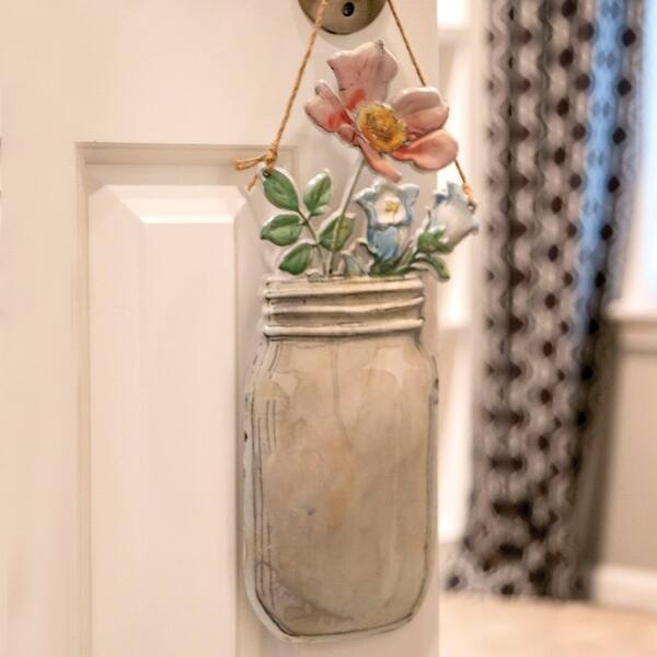 Floral Jar Metal Hanging Sign - Bed Bath & Beyond - 36295913