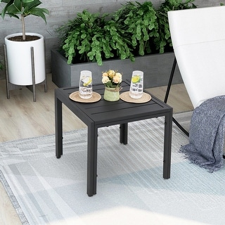 Maypex Outdoor Steel Slat End Table Black - Bed Bath & Beyond - 31762334