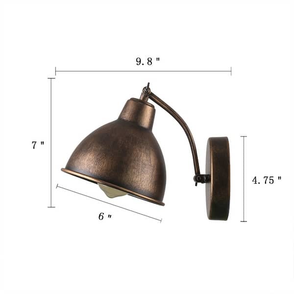Anmytek Adjustable Swing Wall Lamp Arm Wall Light Sconce Rustic Sconce Lighting Fixtures 1-Light ...