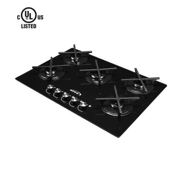 30" Gas-on-Glass Cooktop with 5 Burners and X Shaped Grates - Bed Bath ...