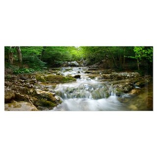 Designart 'Natural Spring Waterfall' Landscape Photo Metal Wall Art ...