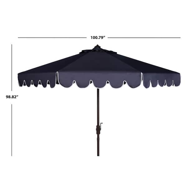 SAFAVIEH Venice 9ft Round Outdoor Patio Umbrella - UV Resistant with ...