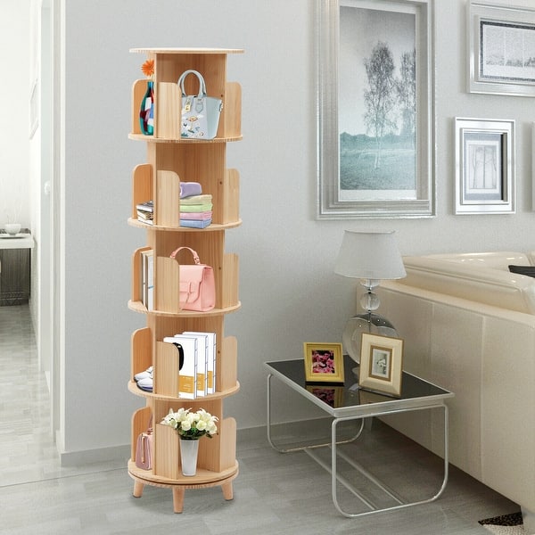 4-Side Revolving Bookcase Rotating Bookshelf Tower - Bed Bath & Beyond ...