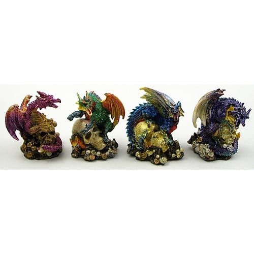 Miniature Dragons Set of 4 - 3"W x 3.25"H x 2.5"D - Bed Bath & Beyond ...