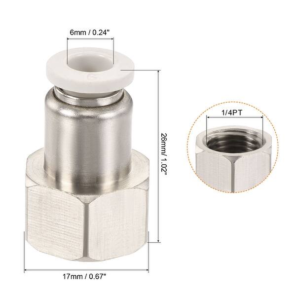 Push to Connect Fittings 1/4PT Female Thread Nickel-plated Copper ...