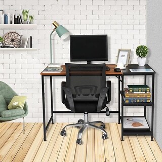 Computer Desk Study Gaming Table with Shelf Brown - Bed Bath & Beyond ...