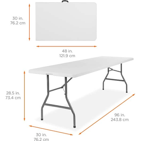 8 ft. Multi-Functional Fold-in-Half Table with Durable Resin Surface ...