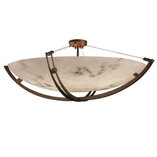 Justice Design LumenAria Crossbar 60-inch Dark Bronze Round Semi Flush ...