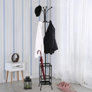 8 Hook Coat Hat Rack/Tree With Umbrella Holder - Bed Bath & Beyond ...