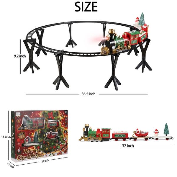 Christmas Train Set 36 pcs for Under The Tree with Lights and Sounds ...