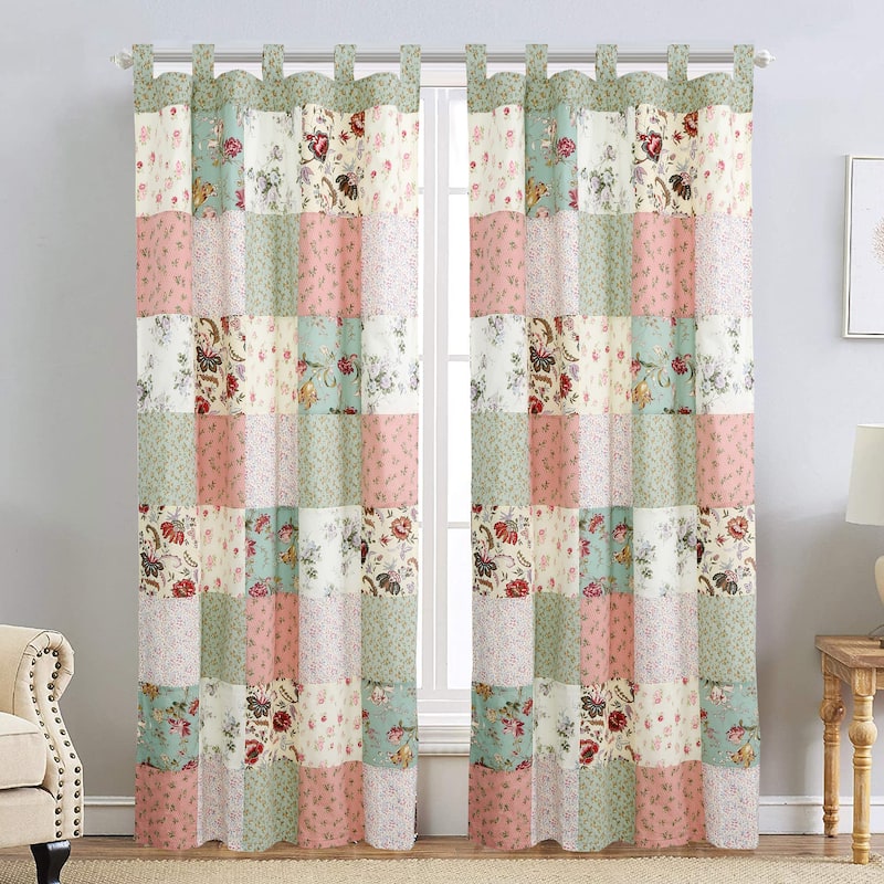 Floral Vine Country Cottage Flower Garden Patchwork Window Curtain ...