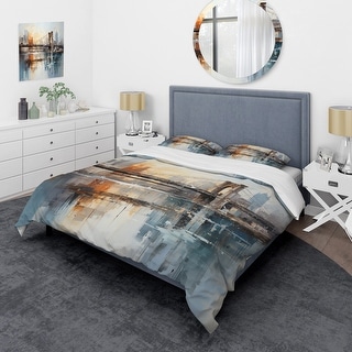 Designart - Beige Bridge Reflective Connections - Bridges Bedding Cover ...