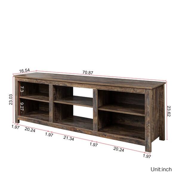 TV Stand with 6 Storage Compartments and Open Shelf Cabinet - Bed Bath ...