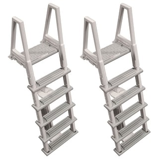 Confer Heavy-Duty Above-Ground Swimming Pool Ladder 46-56 Inches, Gray ...