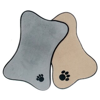 Microfibre Bone Mat Paw Embroidery - Set of 2 - Bed Bath & Beyond ...
