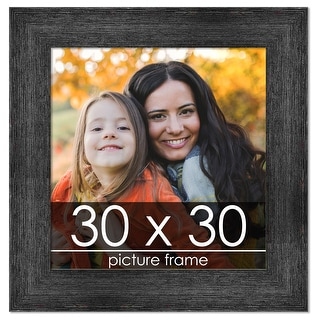 30x30 Distressed/Aged Black Wood Picture Square Frame - Bed Bath ...