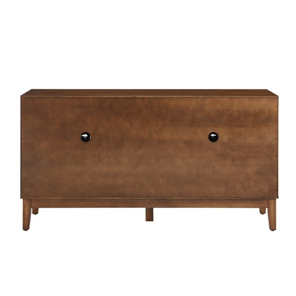 Hollow carved Sideboard Buffet Cabinet w Adjustable Shelves Mid Century Storage Cabinet TV Cabinet Media Console Table Walnut Bed Bath Beyond 42183948