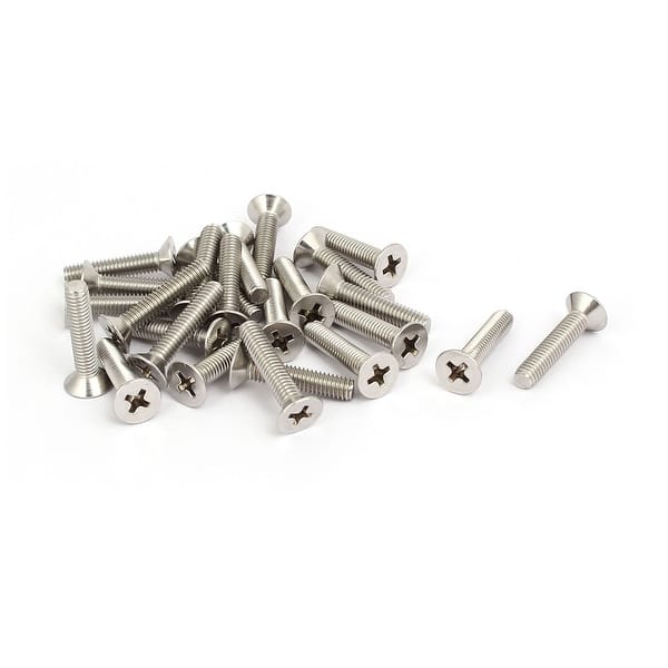 M4x20mm 316 Stainless Steel Phillips Socket Flat Head Machine Screws ...
