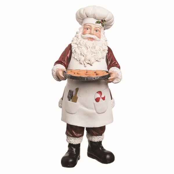 Transpac Resin White Christmas Baking Santa Figurine - Bed Bath ...