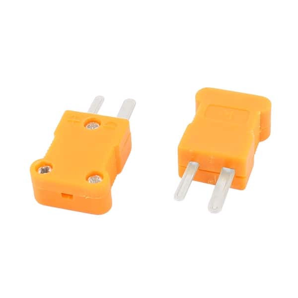 K Type 2 Flat Pin Temperature Sensor Thermocouple Mini Plug Orange 2PCS ...