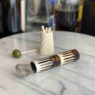 Bar Kit Cocktail Picks with Jar & Bottle Opener, Natural Bone - Bed ...