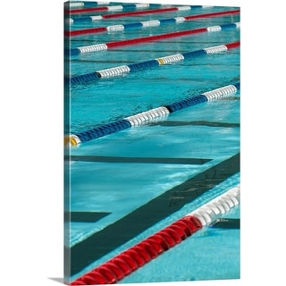 "Plastic separators in a swimming pool creating lanes." Canvas Wall Art ...