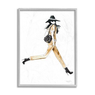 Stupell High Profile Fashion Female Glam Walking Pose Framed Wall Art ...