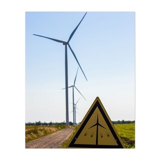 Wind Turbines with a caution sign warning Art Print/Poster - Bed Bath ...