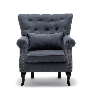 Modern Tufted Linen Club Chair - Bed Bath & Beyond - 37001189