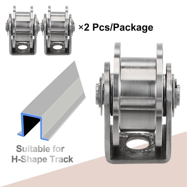 2pcs 1.9" H-Groove Wheel Sliding Gate Caster for Inverted 0.63" H-Track ...