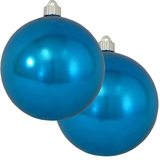 2ct Balmy Seas Blue Shatterproof Christmas Ball Ornament 6" (150mm ...