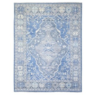 Shahbanu Rugs Steel Blue Anatolian Village Inspired with Large ...