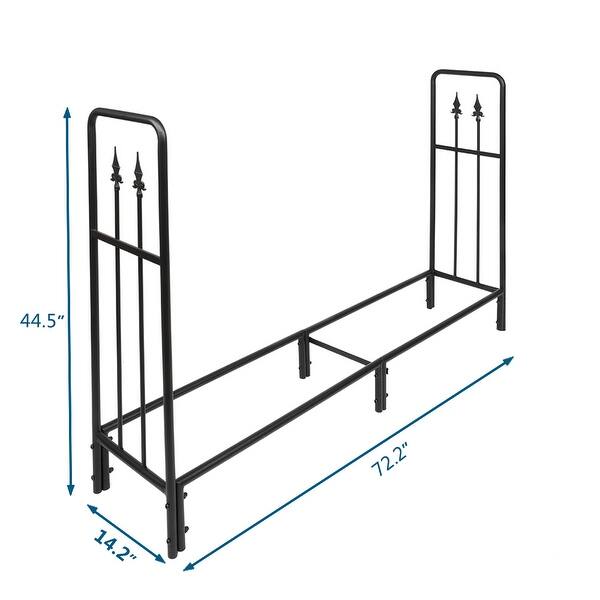 Double Row Splicing Firewood Holder Black - Bed Bath & Beyond - 32335856