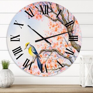 Designart 'Beautiful Blue Bird On Flowering Branch I' Traditional wall ...