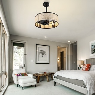 5-Light Gold Caged Reversible Ceiling Fan with Remote Control - On Sale ...