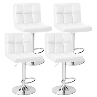Homall Adjustable PU Leather Swivel Bar Stools, Set of 4 - Bed Bath ...
