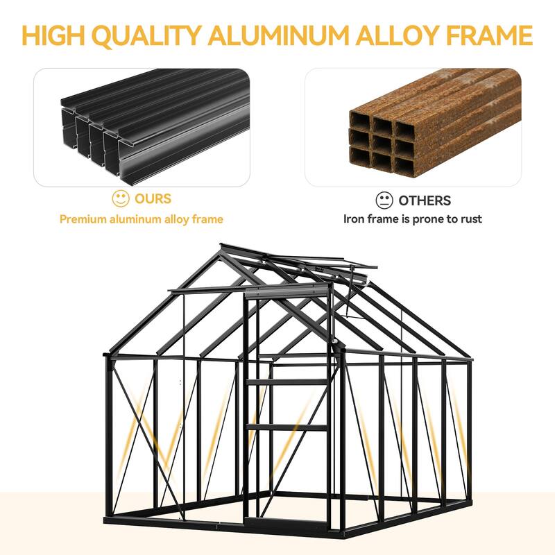 Moasis 8' X 10' Polycarbonate Walk-in Hobby Garden Greenhouse with ...