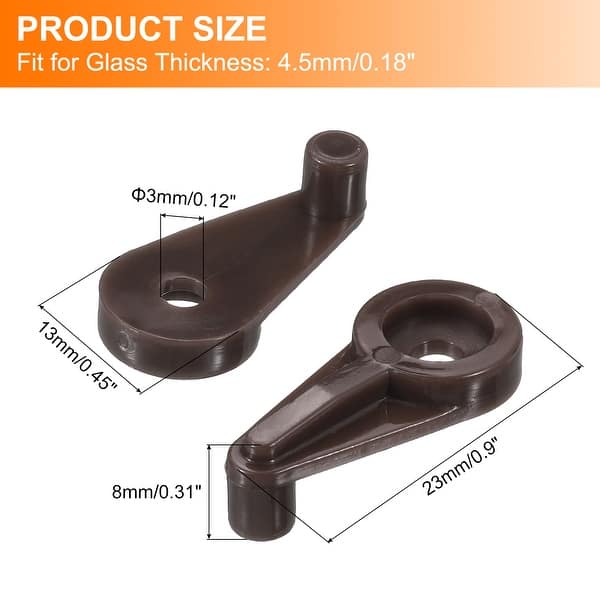 Glass Retainer Clips, 0.9x0.51" Glass Panel Fixing Clip w Screws 50pcs ...